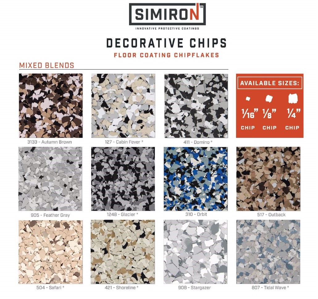 Simiron - Decorative Chips Floor Coating Paint - Chip Flakes - Duval Paint & Decorating, Inc ...